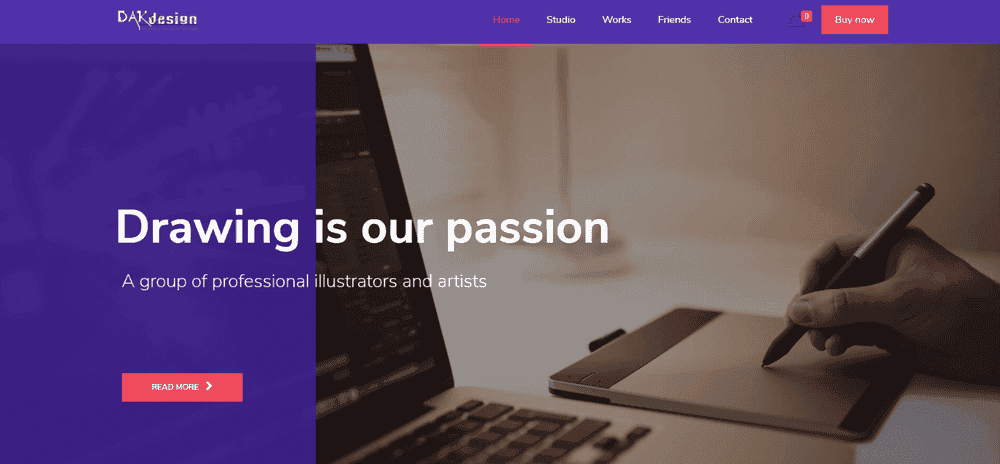 Mẫu website nước ngoài Drawing - DAKdesign - Thiết kế web DakLak